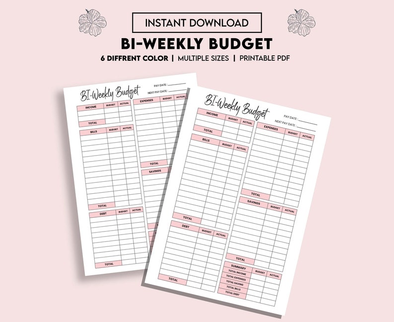 BI-WEEKLY Budget Overview Template Printable Paycheck Budget Printable ... BI-WEEKLY Budget Overview Template Printable Paycheck Budget Printable ...