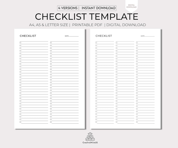 Simple Checklist Template