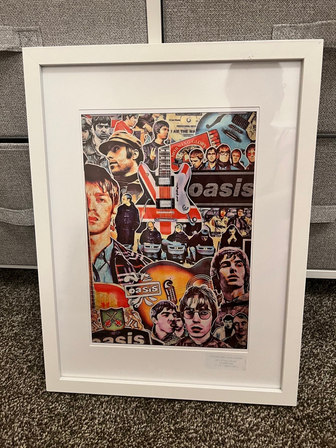 Oasis Exclusive A4 Card Framed Poster Print in White Glass Frame ...