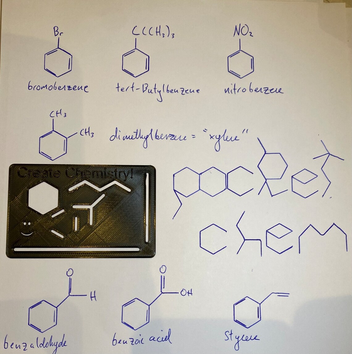 Stencil Template Organic Chemistry Card Draw Molecule Structures ...