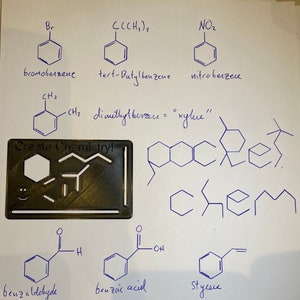 Stencil Template Organic Chemistry Card Draw Molecule Structures ...