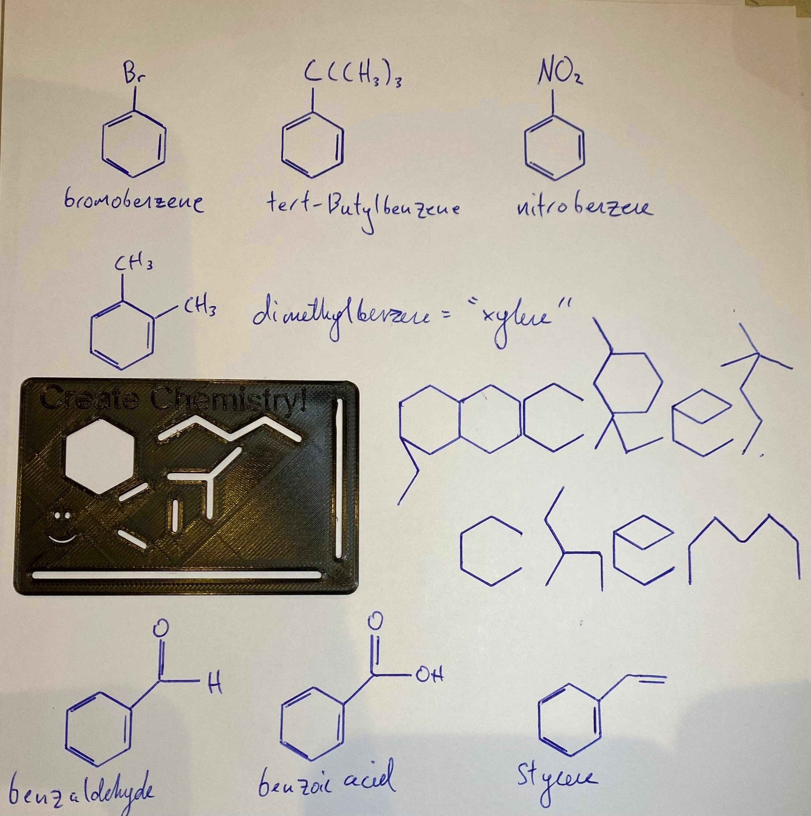 Stencil Template Organic Chemistry Card Draw Molecule Structures ...