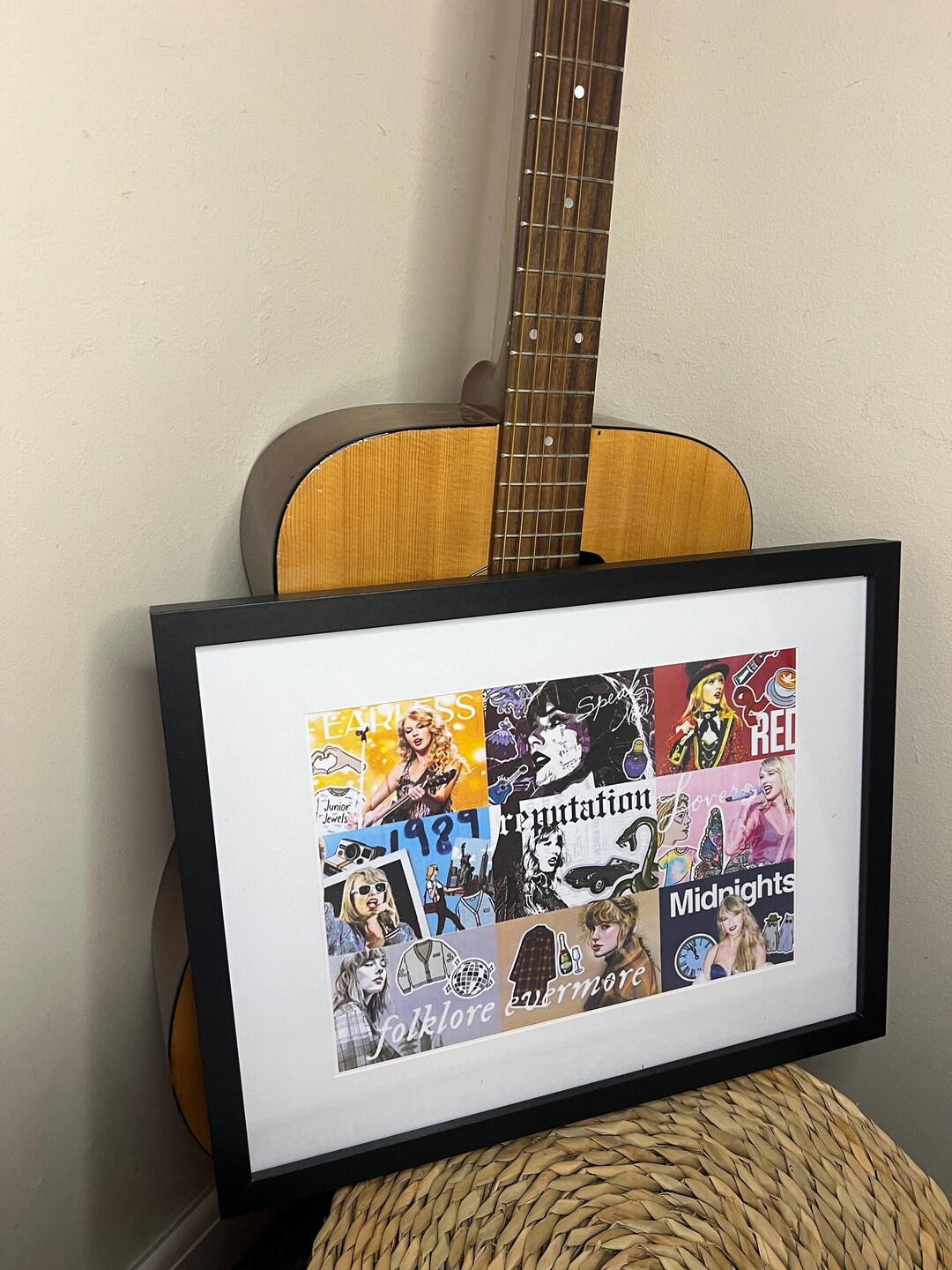 Brand New Stylish Taylor Swift Collage Art Chic Black Frame With Glass ...