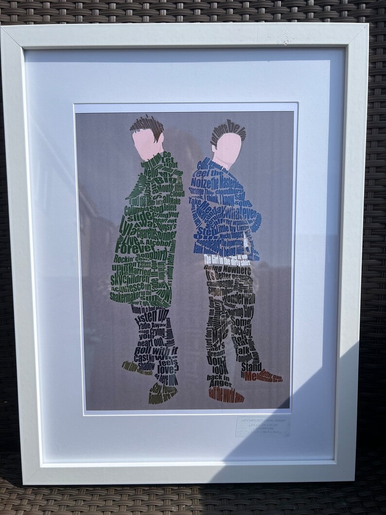 Oasis Exclusive A4 Card Framed Poster Print in White Glass Frame ...