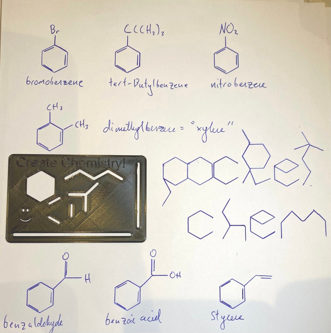 Stationery Organic Chemistry Card Stencil Template Draw Accurate ...