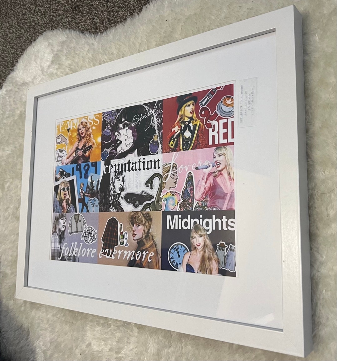 Brand New Stylish Taylor Swift Collage Art Chic White Glass Frame ...