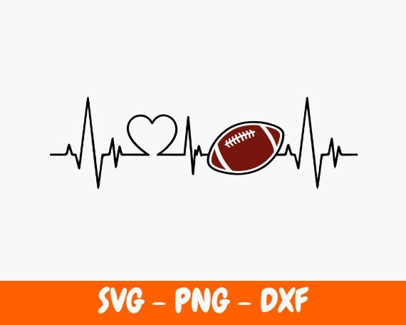 Football Heartbeat SVG | PNG | DXF | Game Day | Football Fan | Gift to ...