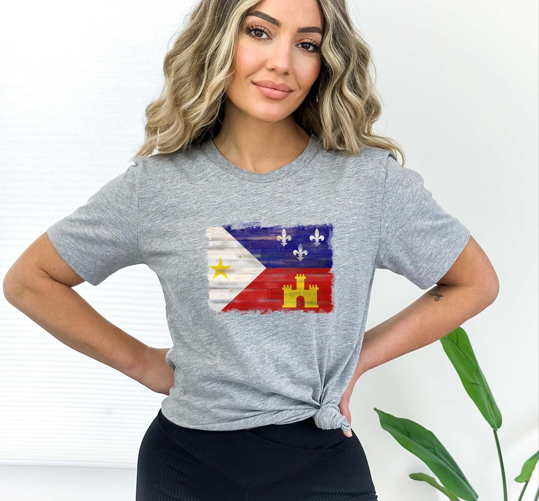 Women's Cajun Shirt, Acadian Flag Distressed, Gifts for Cajuns ...