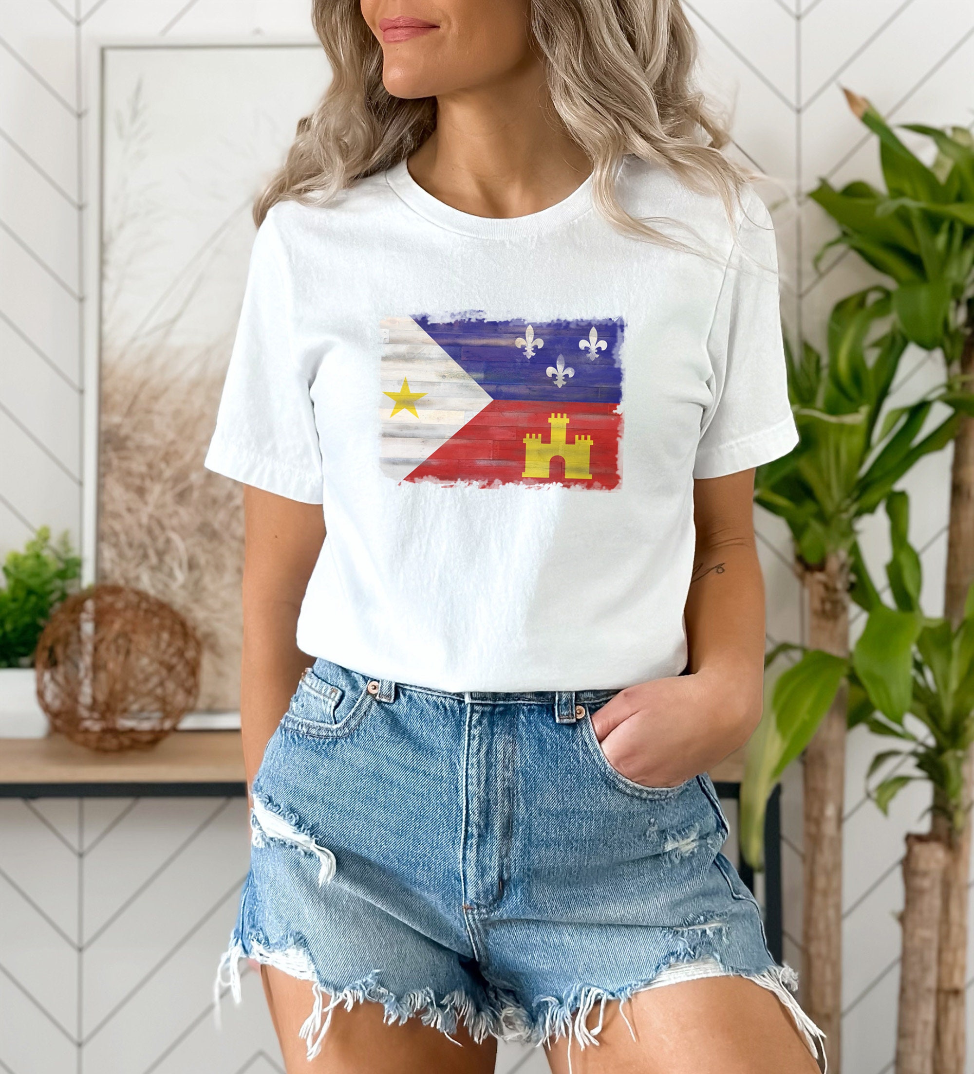 Women's Cajun Shirt, Acadian Flag Distressed, Gifts for Cajuns ...