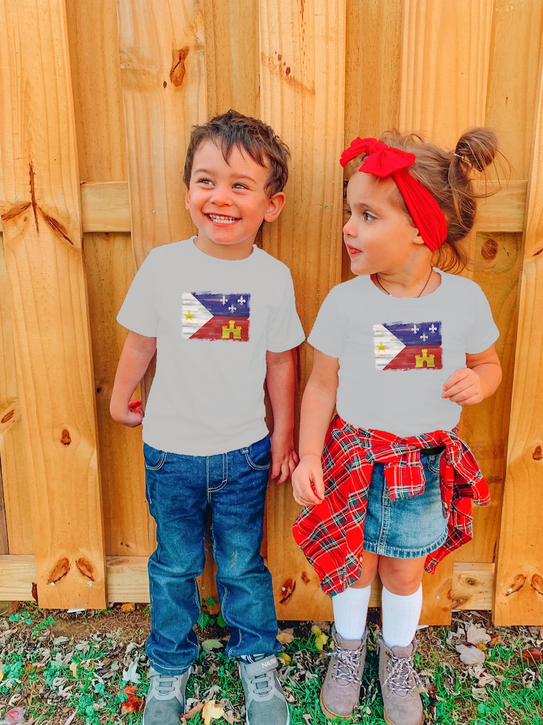 Child's Cajun Shirt, Acadian Flag Distressed, Gifts for Cajuns ...