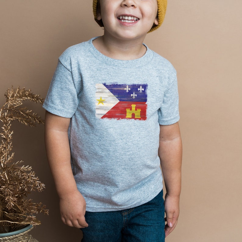 Child's Cajun Shirt, Acadian Flag Distressed, Gifts for Cajuns ...