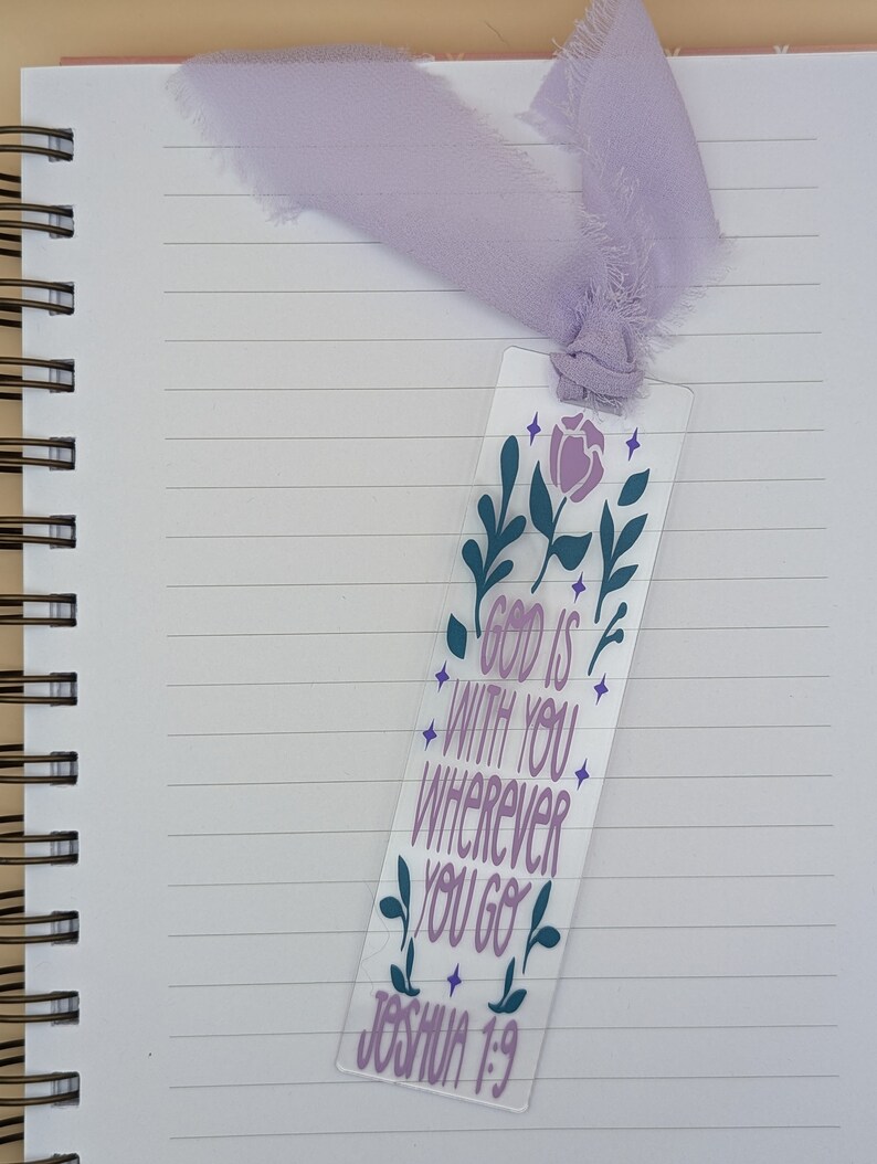 Joshua 1:9 Bookmark, God is With You, Acrylic Bookmark, Gift for Book ...