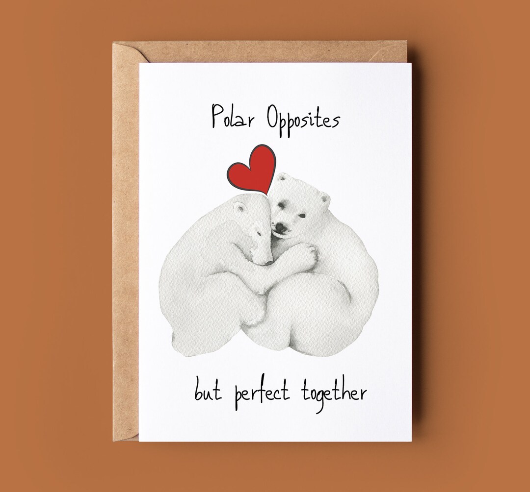 Polar Bear Happy Anniversary Card - Personalised Card - Congratulations ...