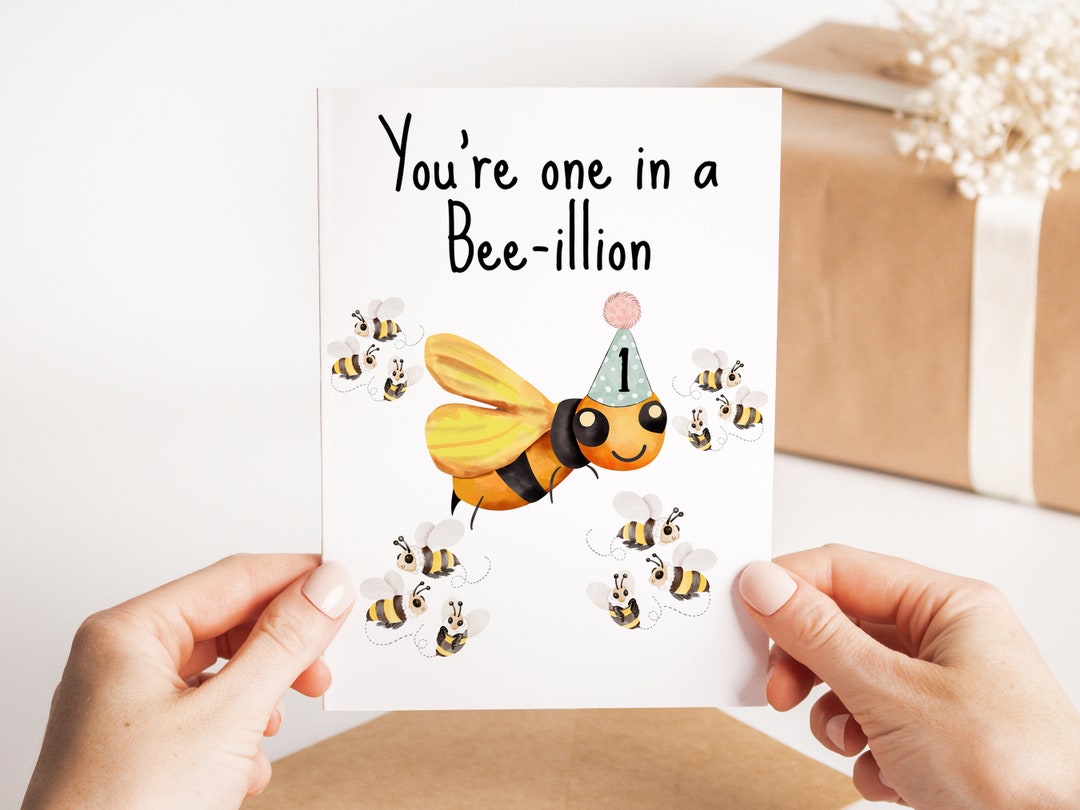 Cute Bee Happy Birthday Card Funny Bee Birthday Card Bee Pun