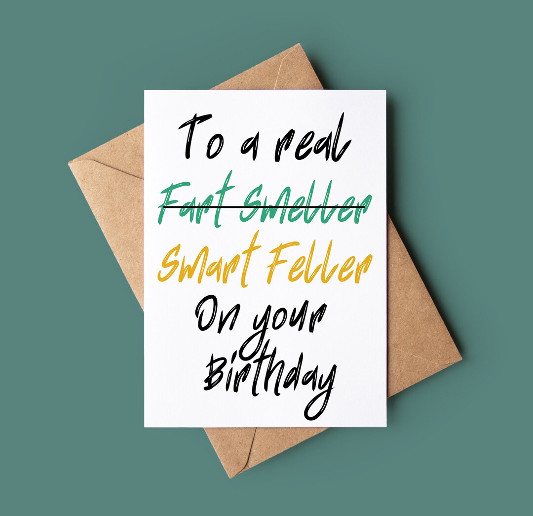 Funny Birthday Card for Him: Rude Greetings, Smart Feller Design - Etsy
