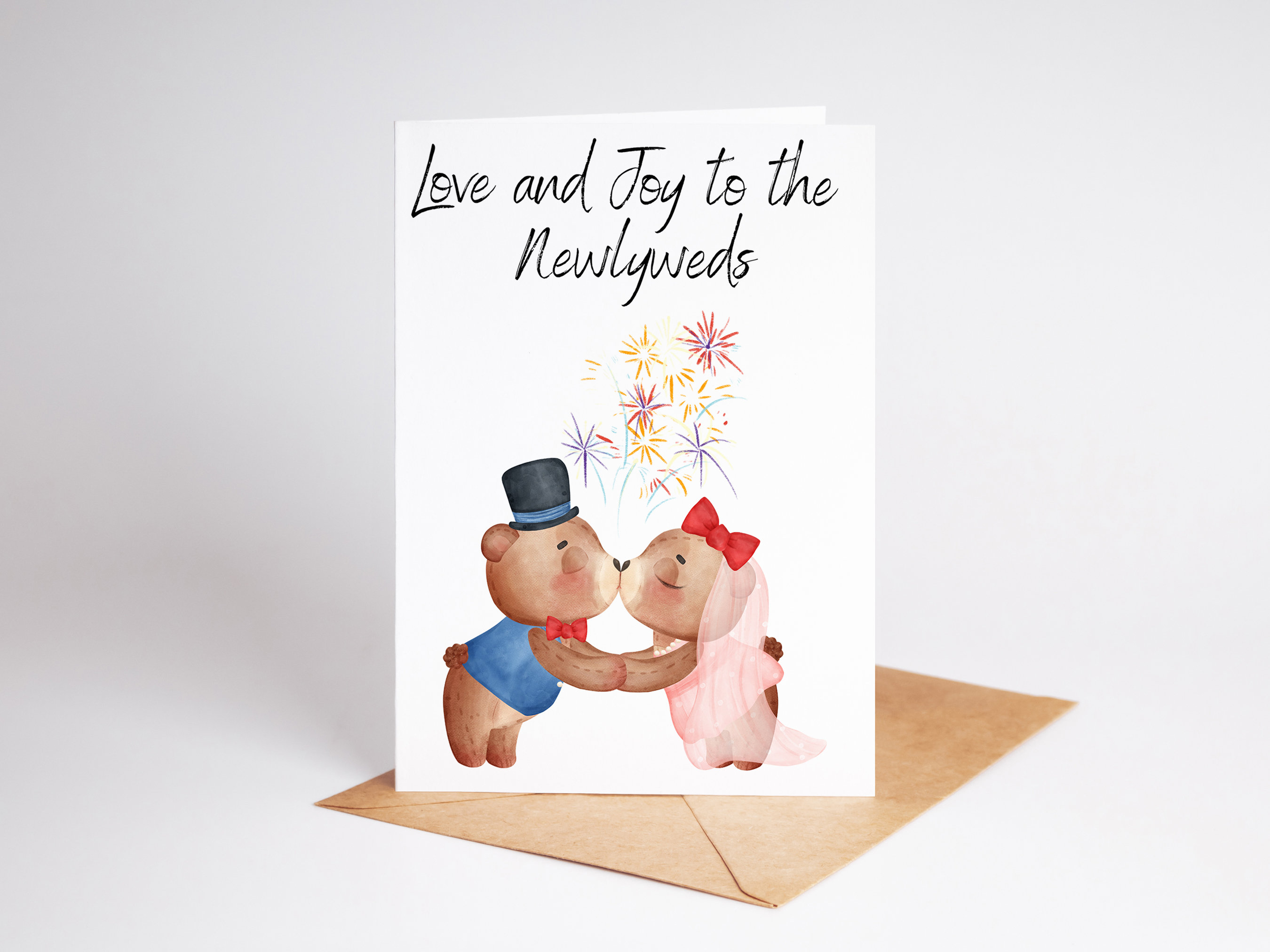 Cute Bear Couple Marriage Card Bear Greetings Card - Etsy