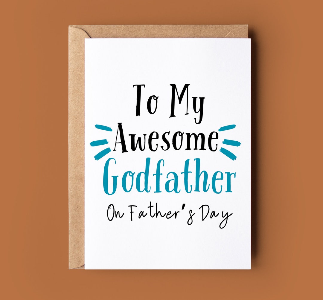 Awesome Godfather Fathers Day Card - Greetings Card for Godfather ...