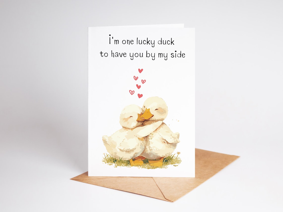 Happy Valentine's Day Card - Duck Pun Card - Romantic Valentines Card ...