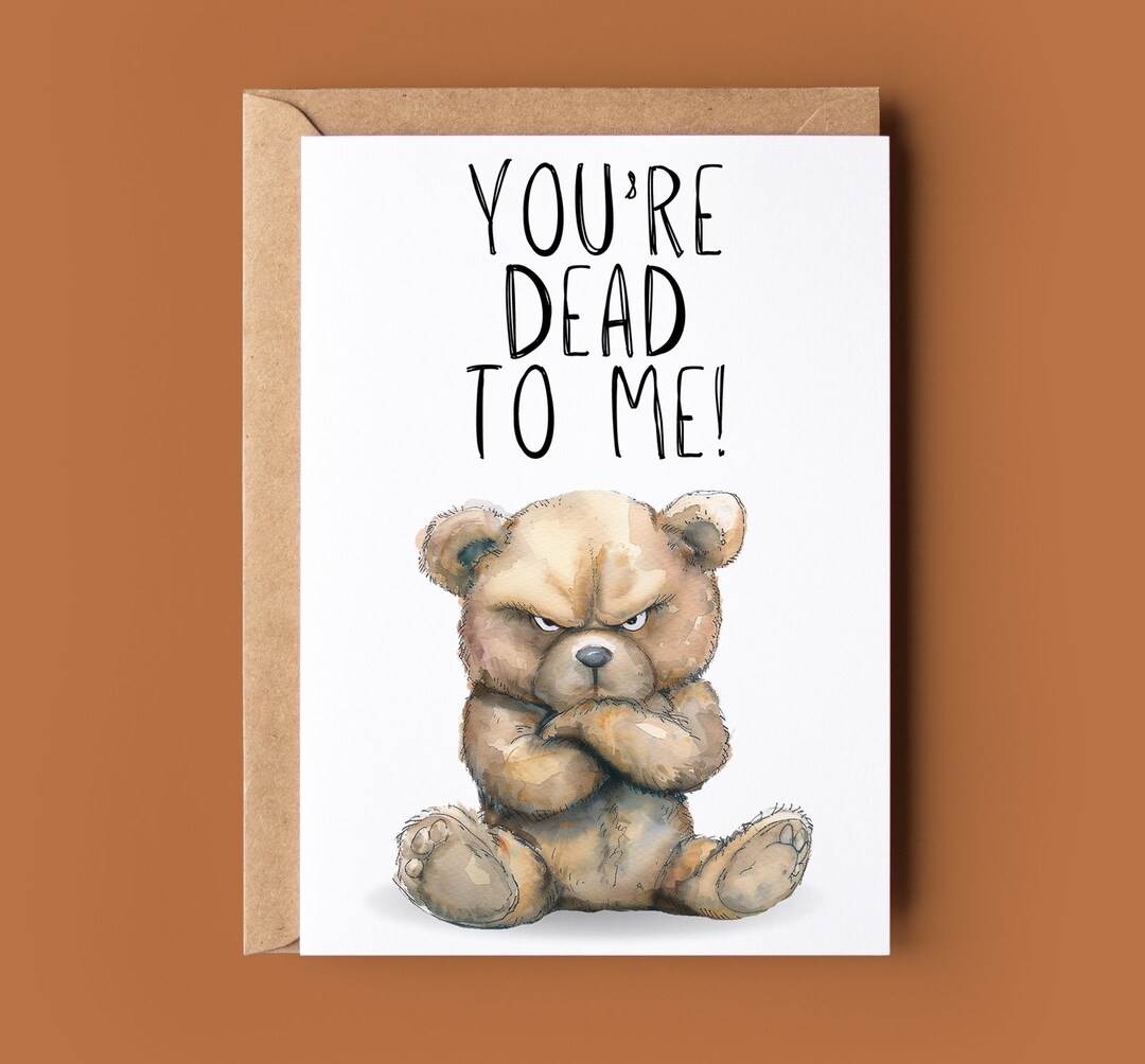 Joke Bear Card Funny Leaving Card Rude Card for Work Colleague Greeting ...