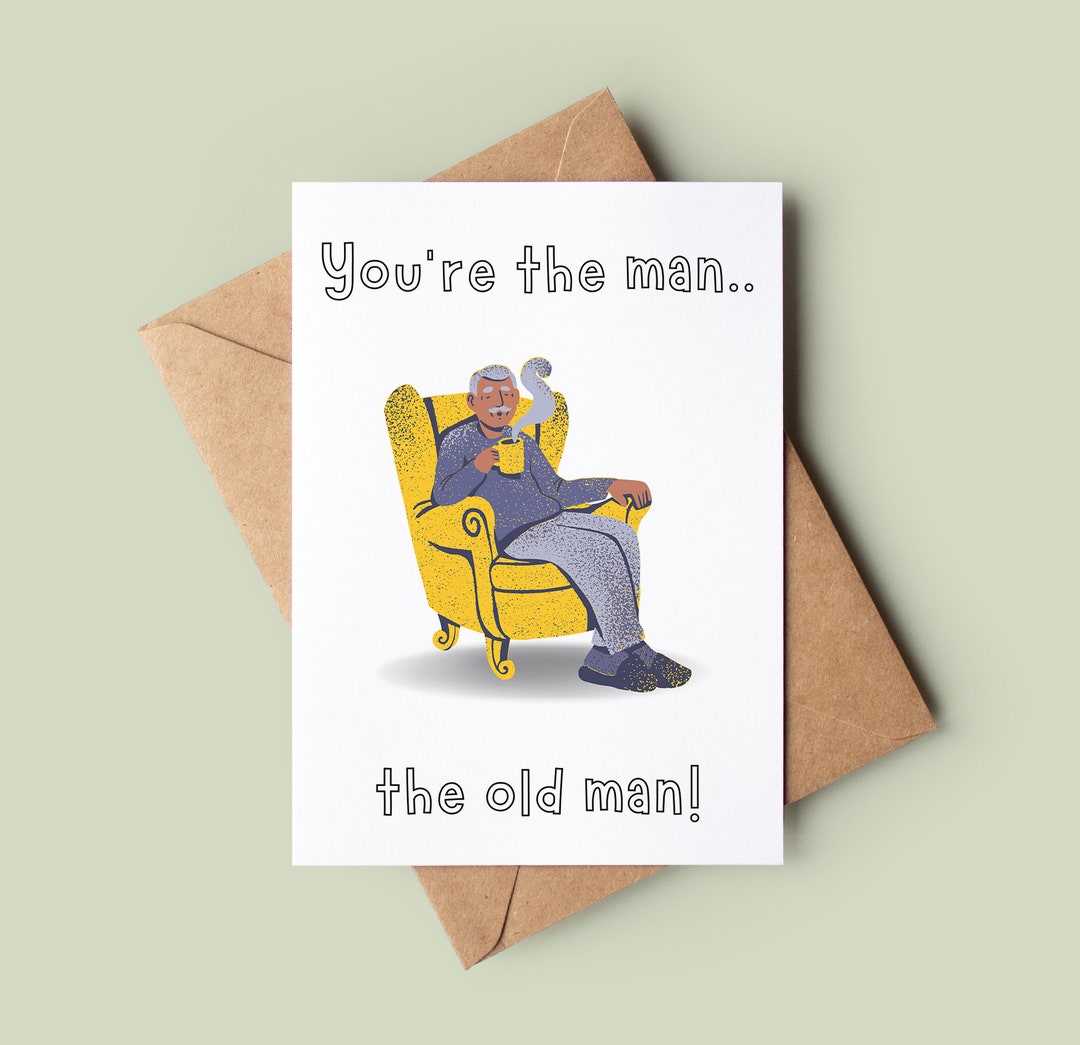 Funny Happy Birthday Card Joke Old Man Birthday Card Rude Greetings ...