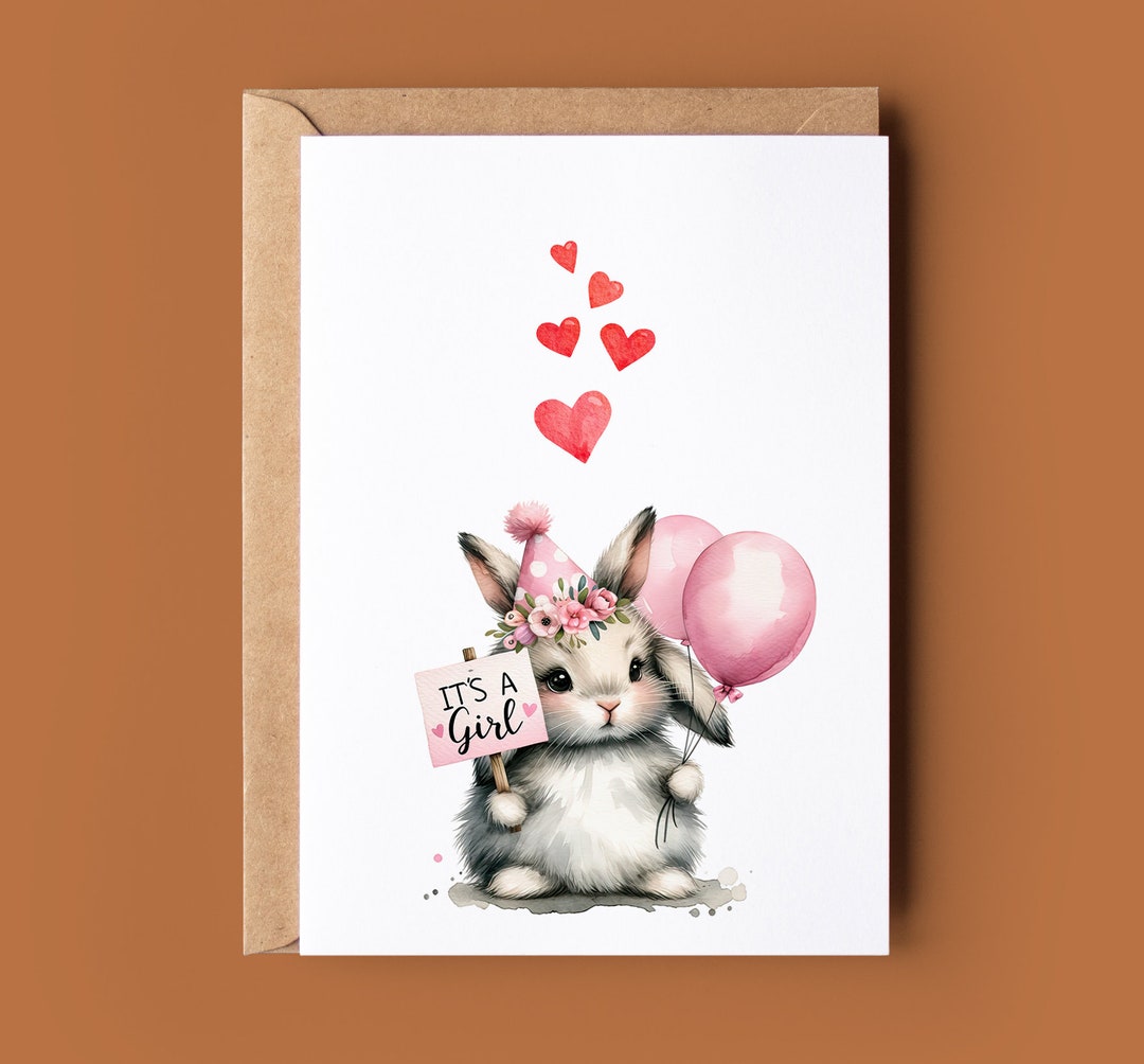 New Baby Congratulations Card - Its A Girl Congrats Card - Welcome to ...