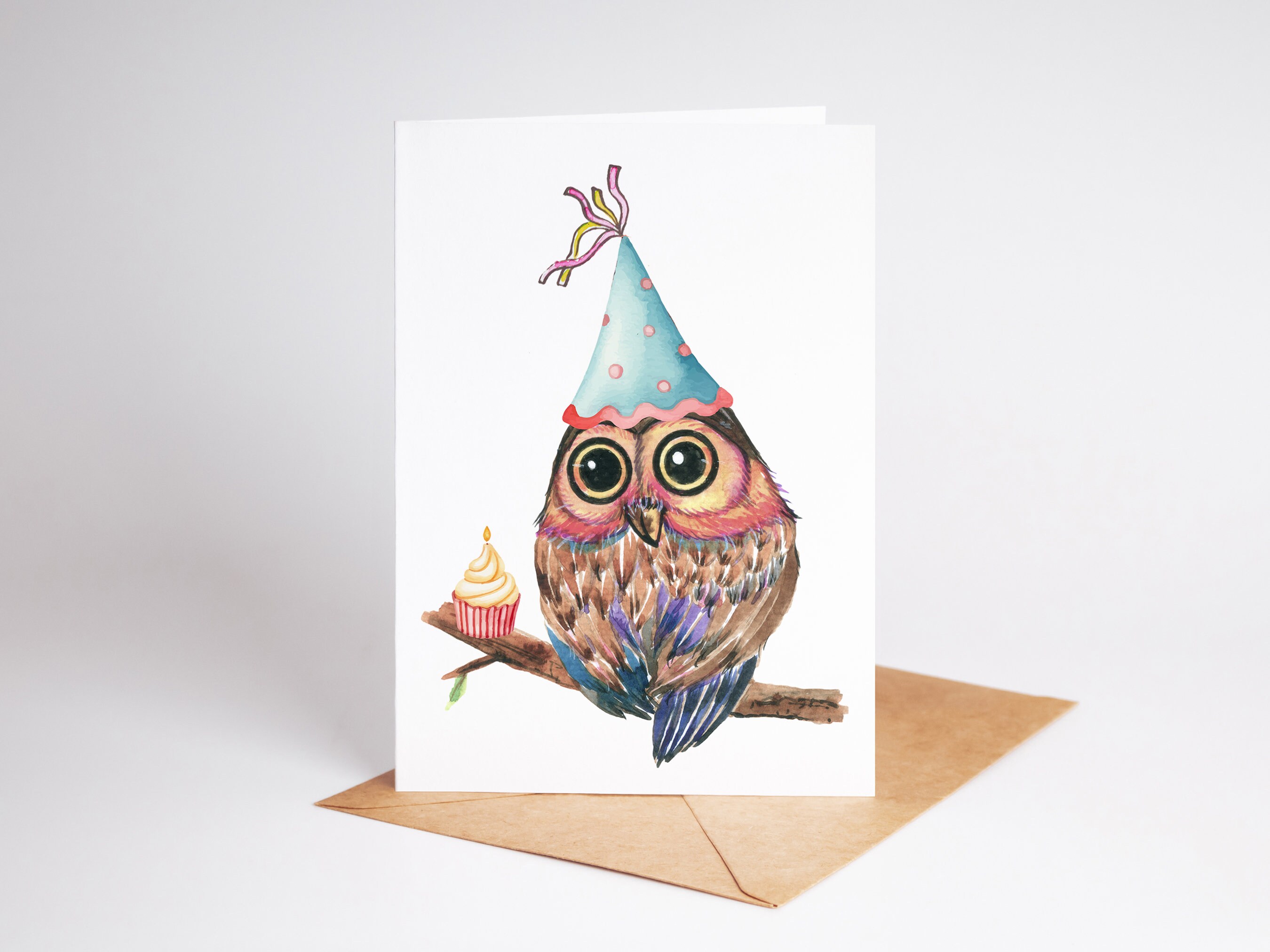 Owl Happy Birthday Card Funny Birthday Card Cute Owl - Etsy