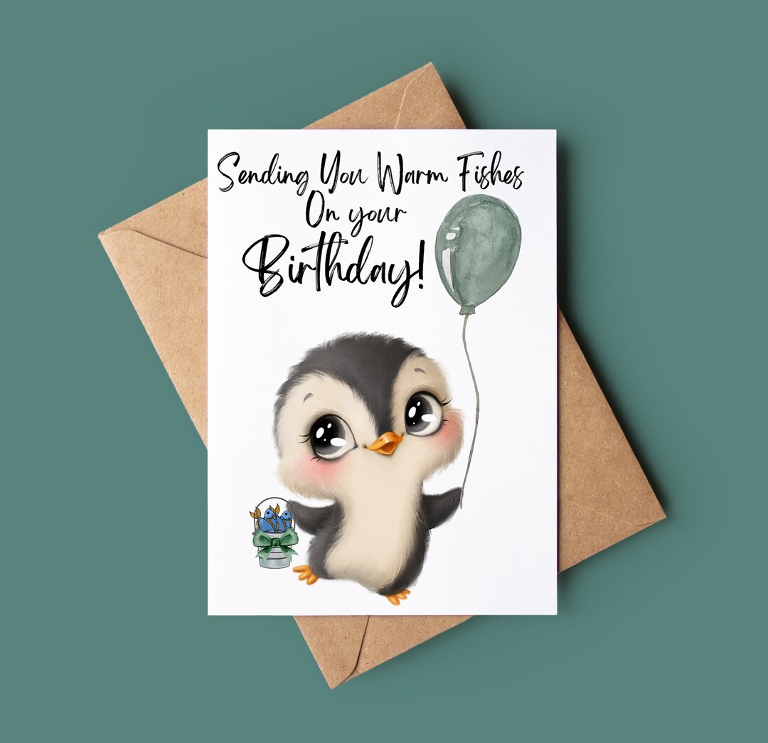 Funny Penguin Pun Card - Humorous Birthday Card - Cute Penguin ...