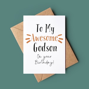 Awesome Godson Birthday Card Greetings Card for Godson - Etsy