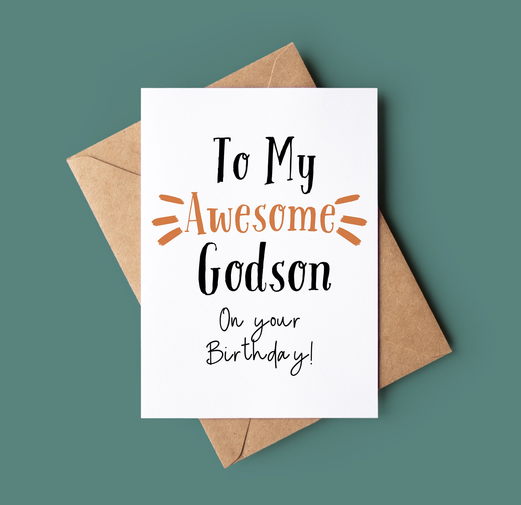 Awesome Godson Birthday Card Greetings Card for Godson - Etsy