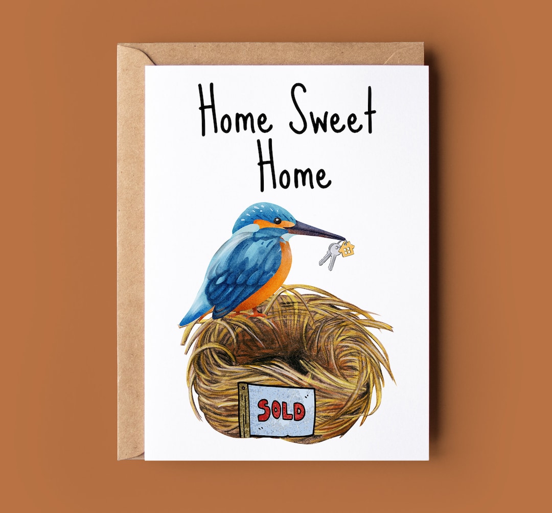 Congratulations New Home Card - Funny Bird Card - Bird Nest Greetings ...