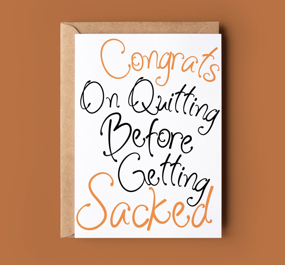 Congrats on the New Job Card Funny Leaving Card Rude Card for Work ...