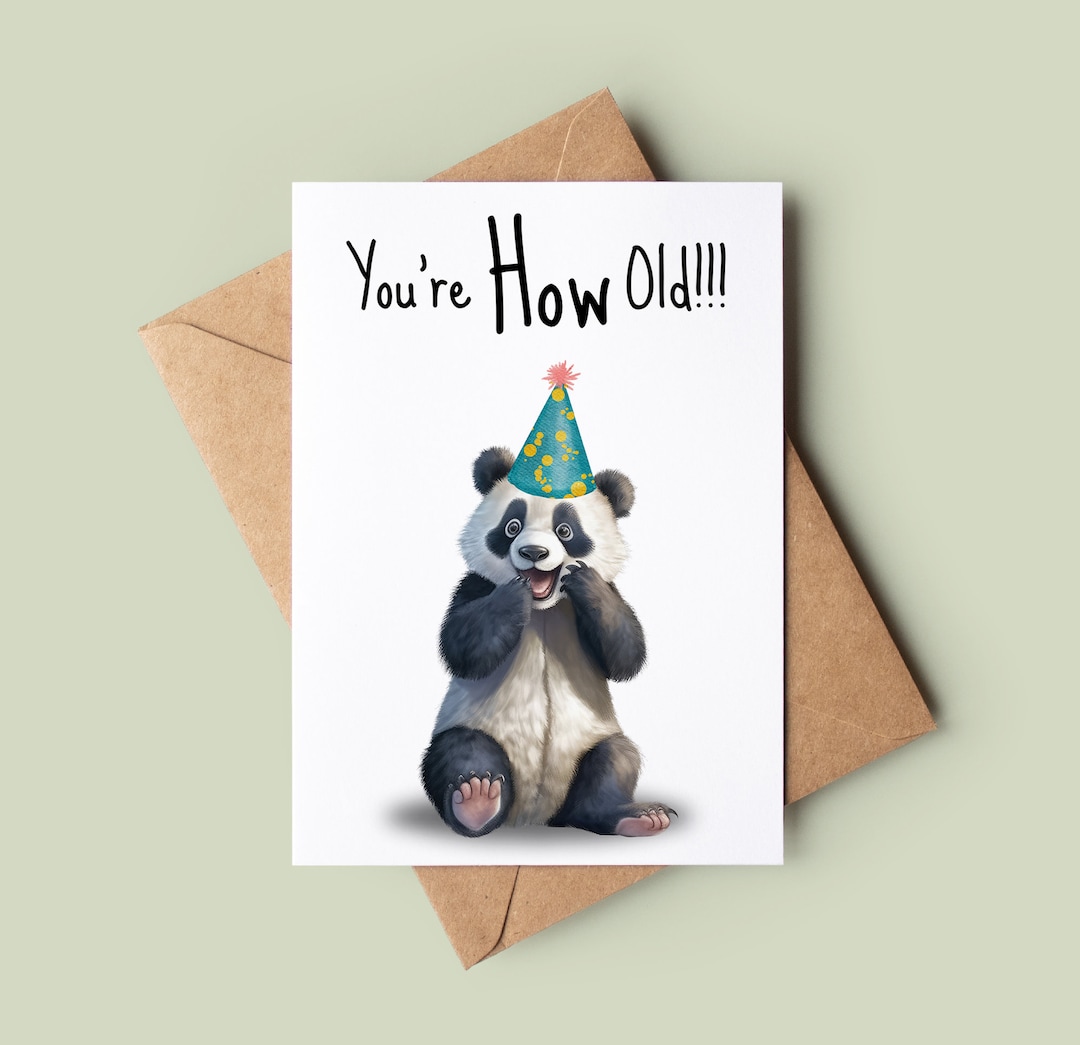 Rude Panda Happy Birthday Card - Handmade Joke Birthday Card - You're ...