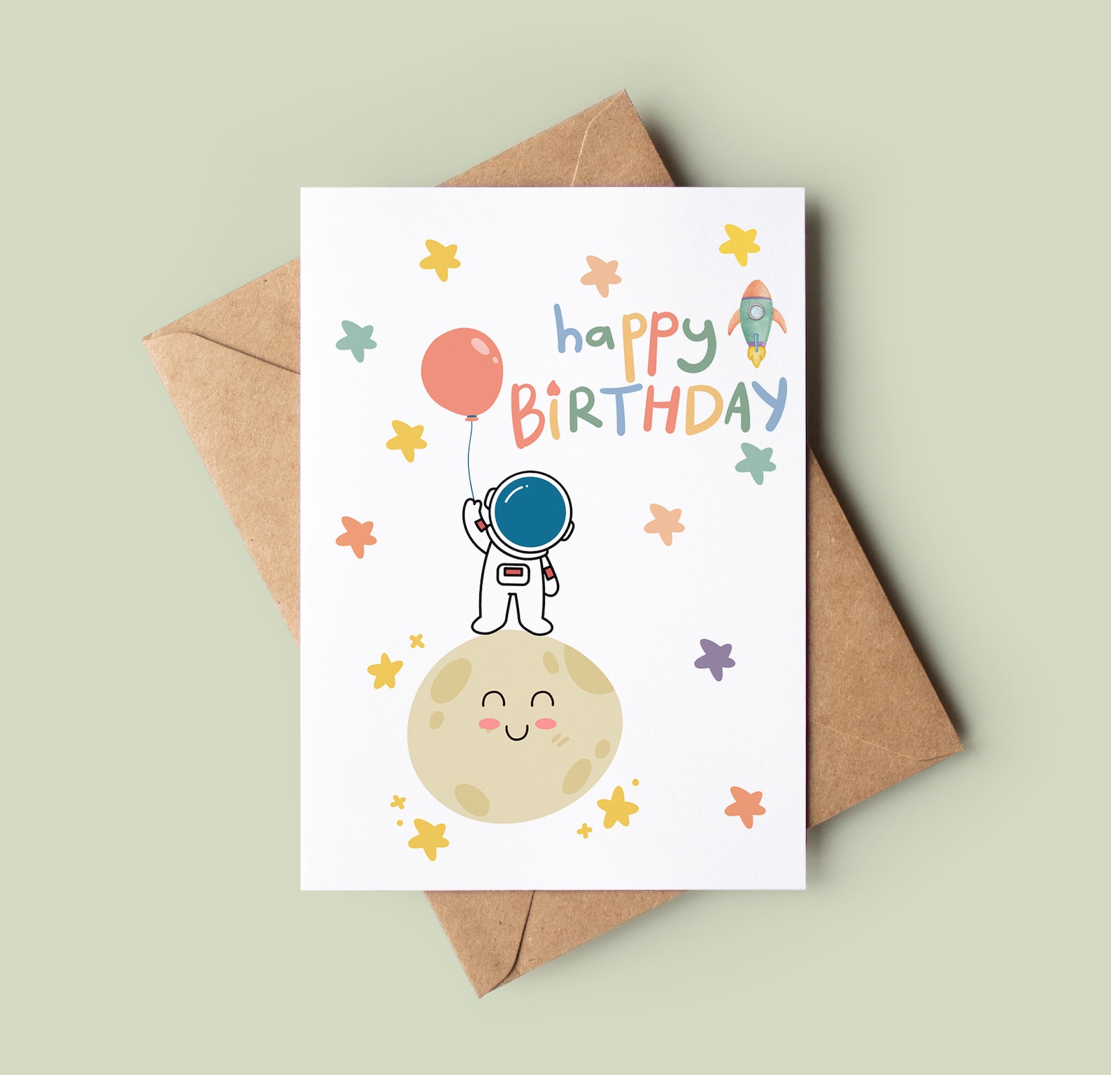 Astronaut & Space Birthday Card - Children's Birthday Card - Customised ...