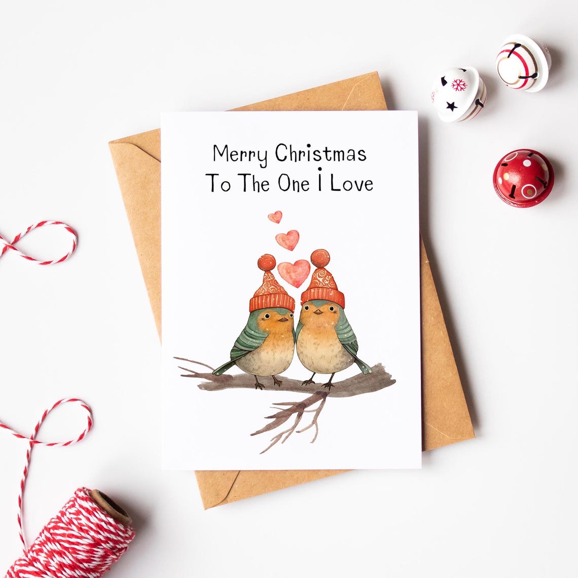 Merry Christmas Robin Card - Cute Christmas Card - Watercolour Greeting ...