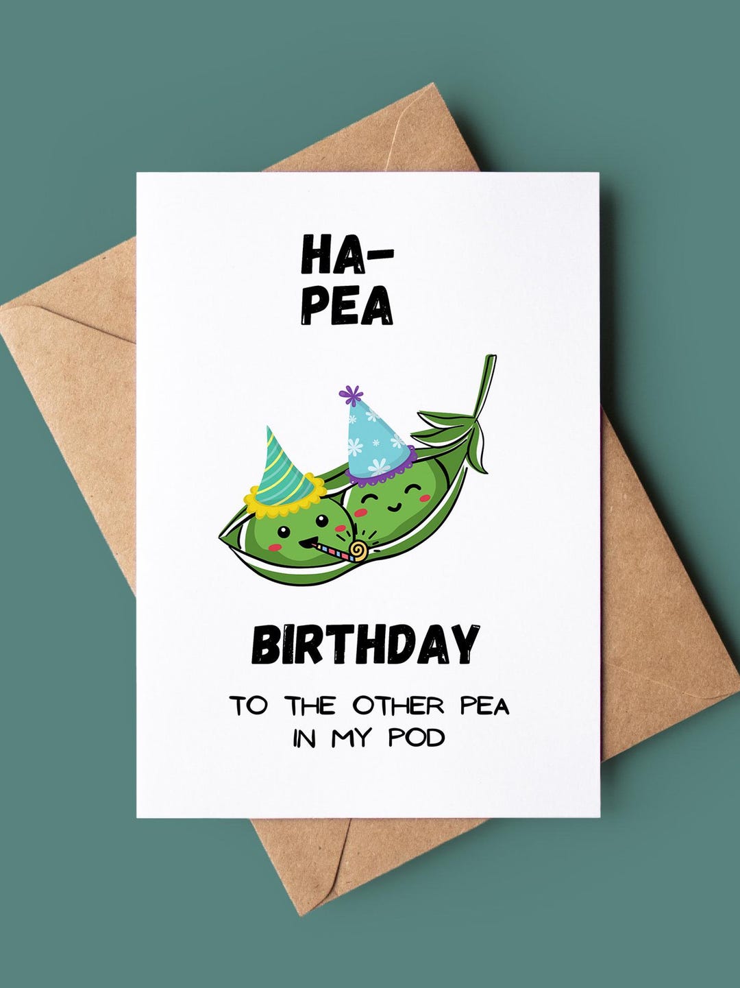 Happy Birthday Pun Card - Funny Pea in Pod Birthday Greetings Card ...