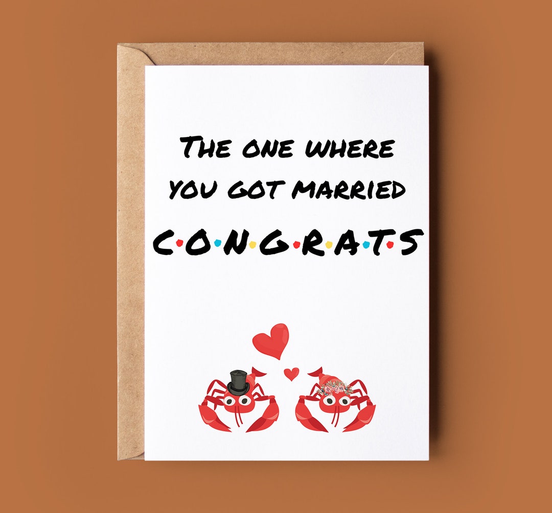 Cute Marriage Congratulations Card - Greetings Card for Friend - Tv ...