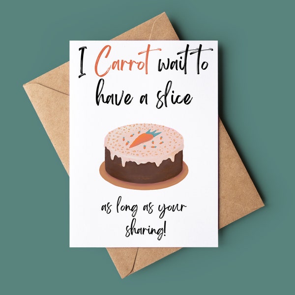 Carrot Cake Birthday Card - Etsy