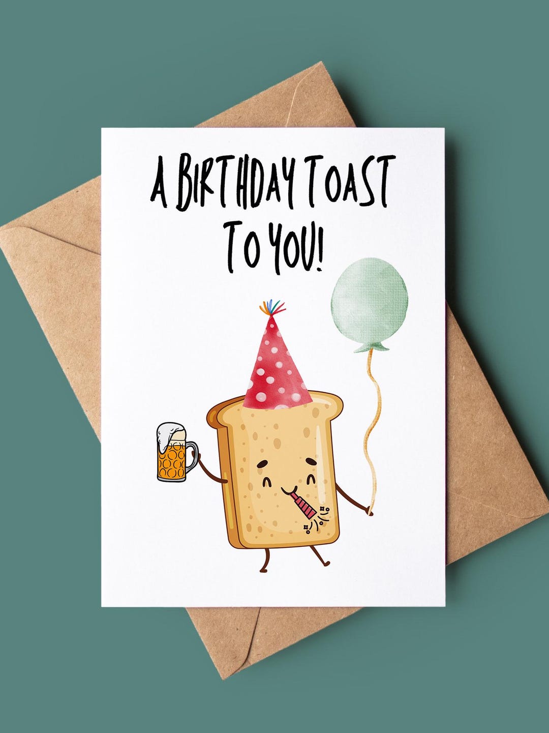 Happy Birthday Pun Card - Funny Toast Birthday Card - Toast Greetings ...