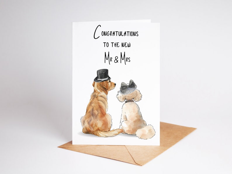 Cute Mr and Mrs Dog Congratulations on Your Marriage Card - Dog ...