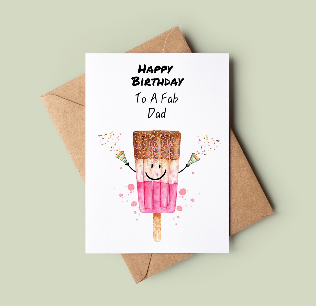 Fab Dad Birthday Card - Personalised Dad Birthday Card - Funny Dad ...