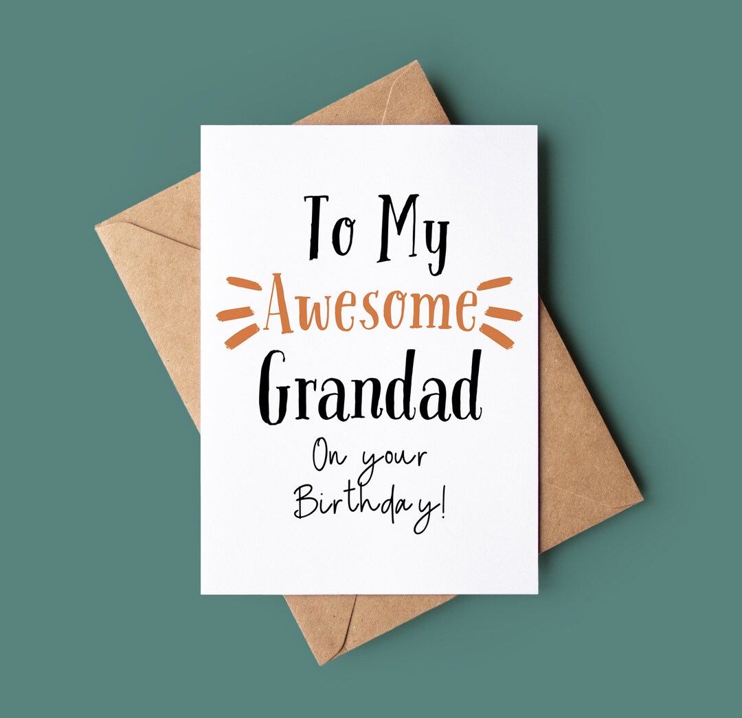 Awesome Grandad Birthday Card Greetings Card for Grandad - Etsy