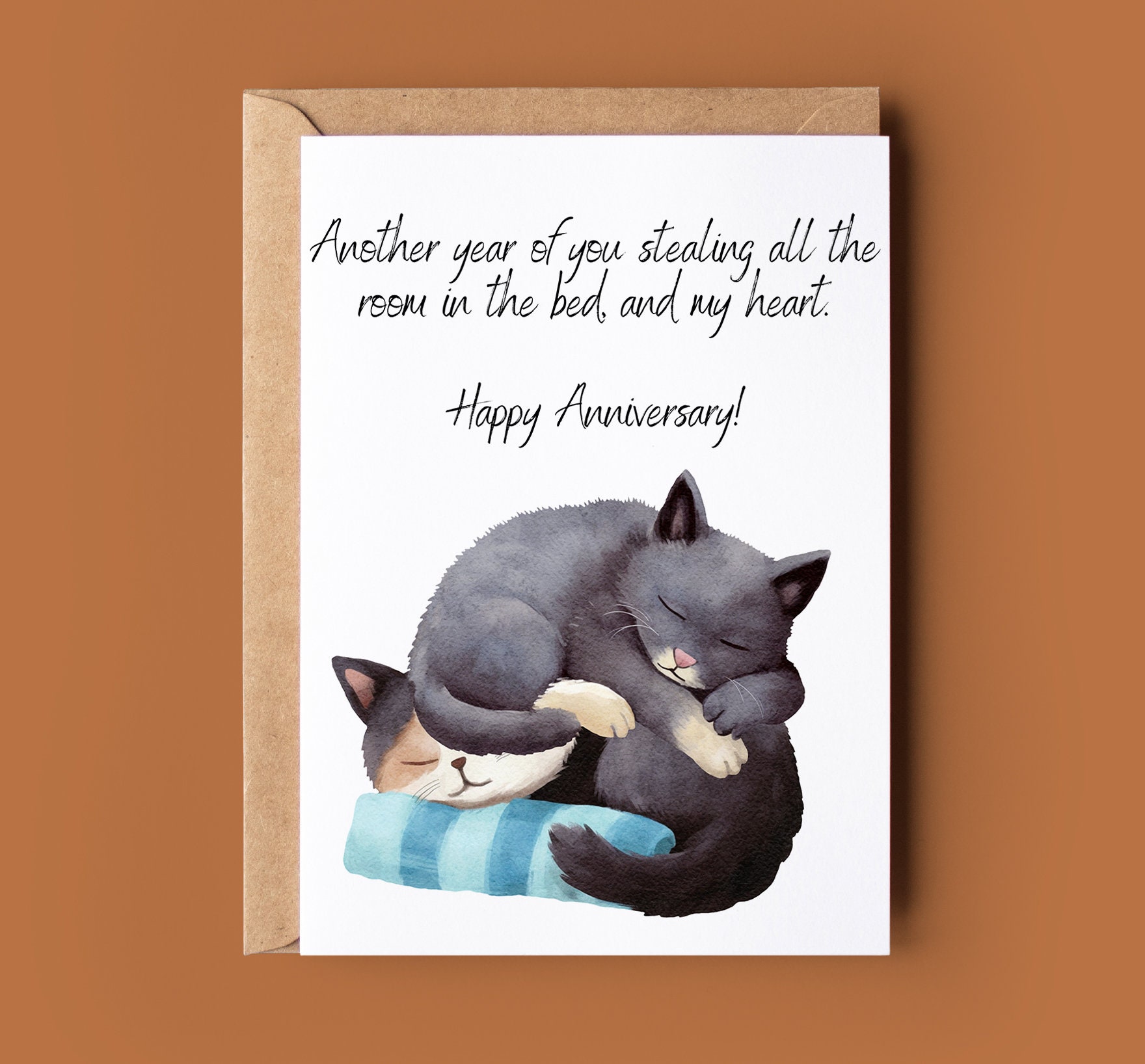 Cat Anniversary Card - Cute Cat Card for Her - Anniversary Card for Him ...