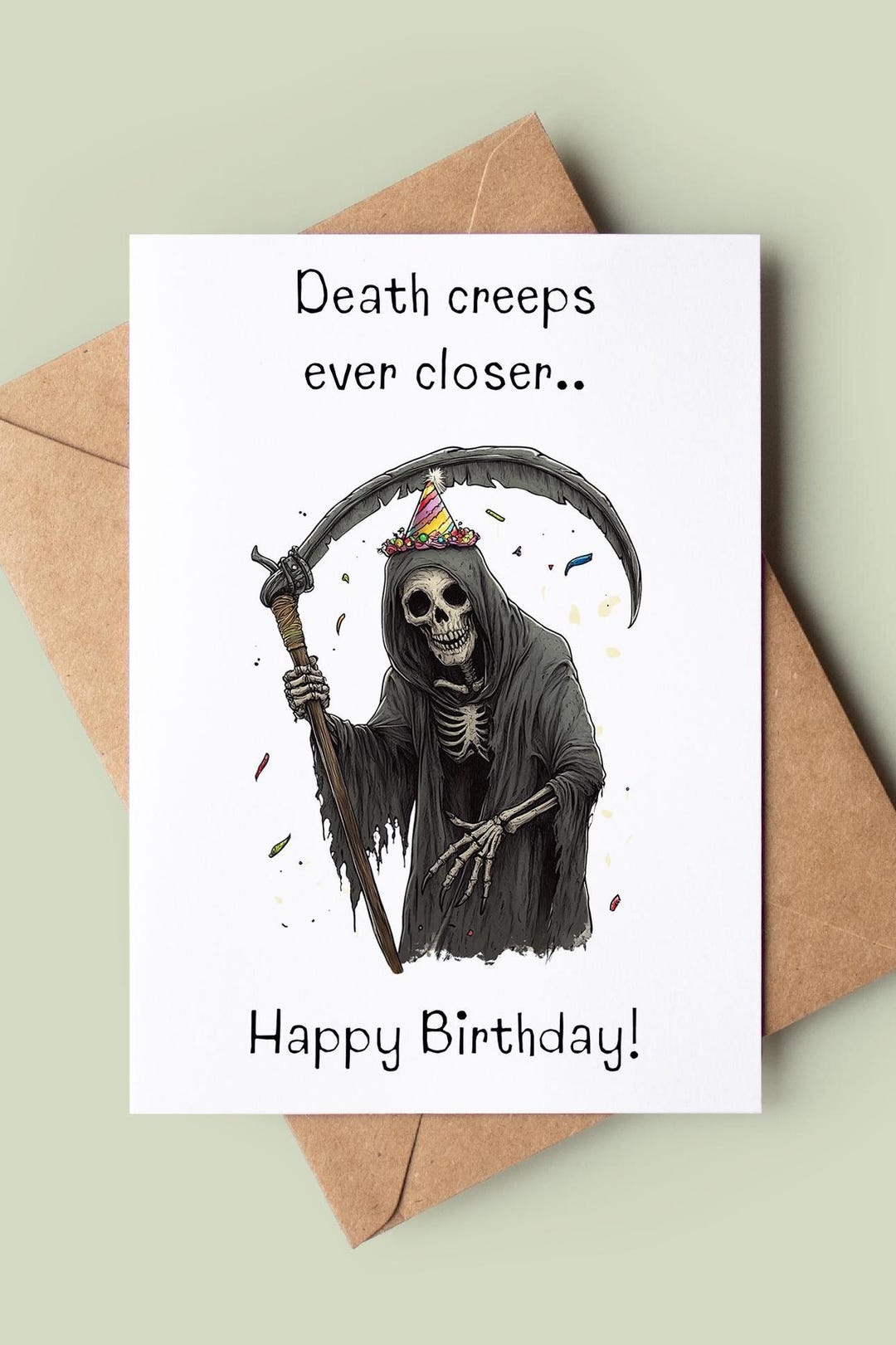 Funny Grim Reaper Birthday Card - Rude Birthday Card - Mean Greetings ...
