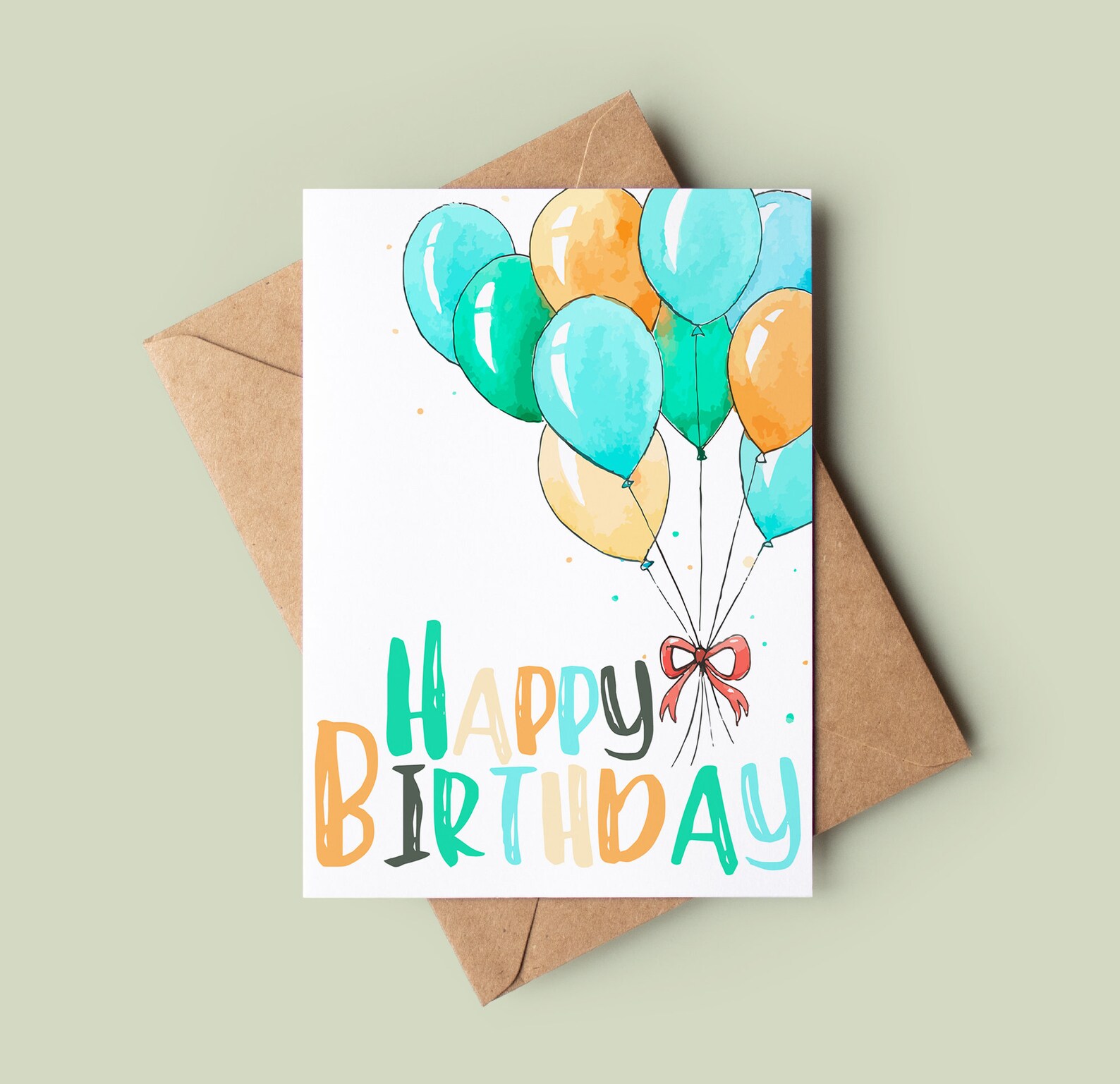 Cute Balloon Happy Birthday Card Personalised Balloons Birthday Card ...