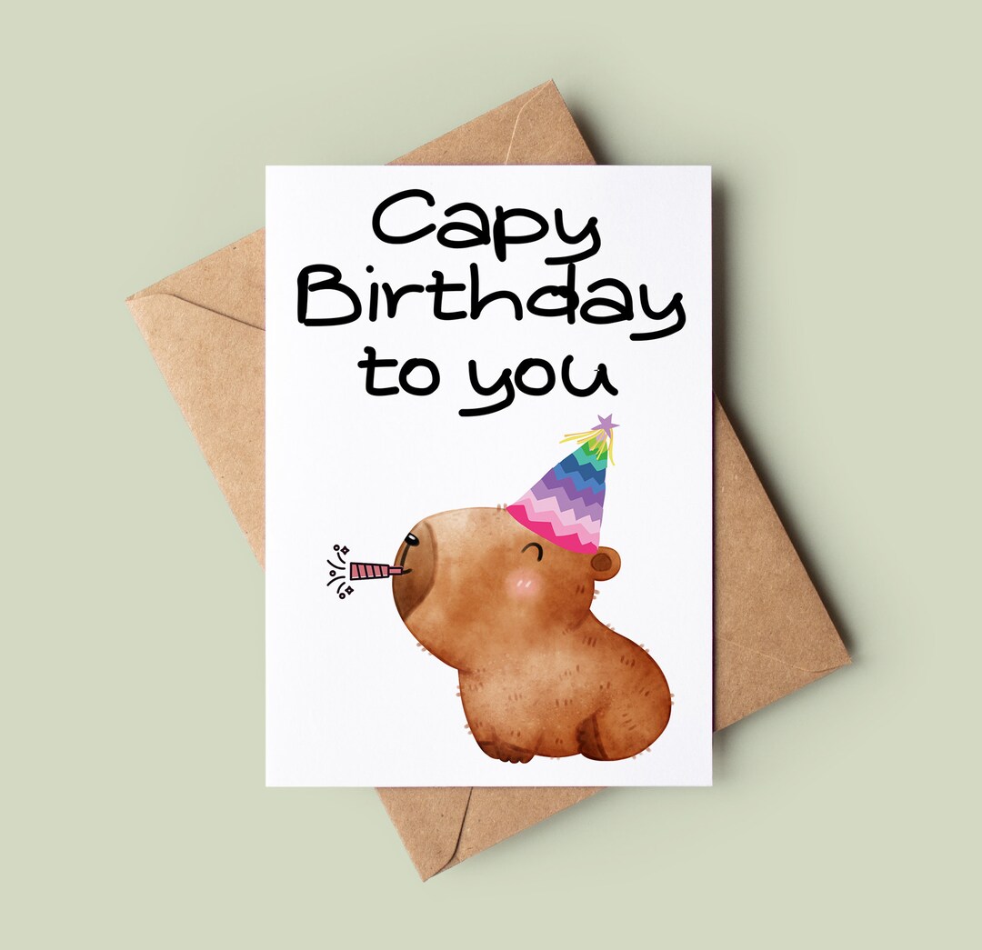 Capybara Happy Birthday Card - Personalised Funny Capybara Birthday ...