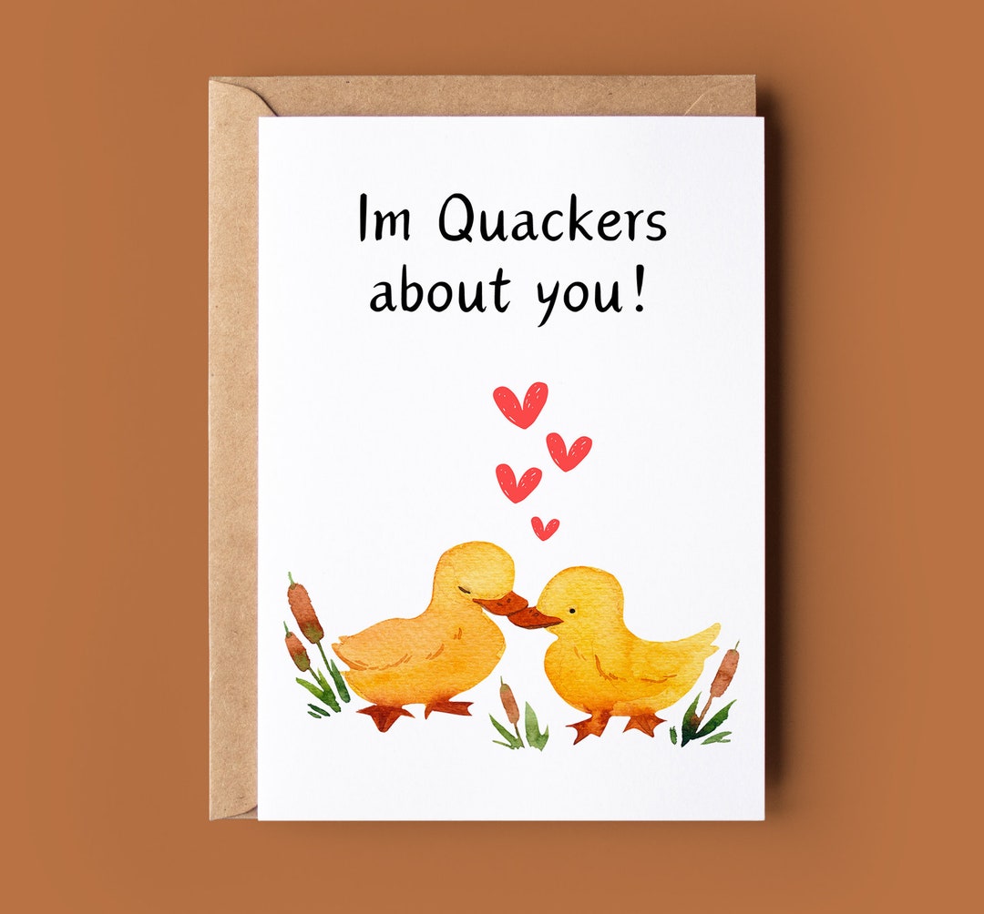 Happy Valentine's Day Card - Duck Pun Card - Romantic Valentines Card ...