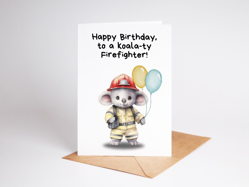 Birthday Card for Fireman Cute Handmade Birthday Card for Him ...