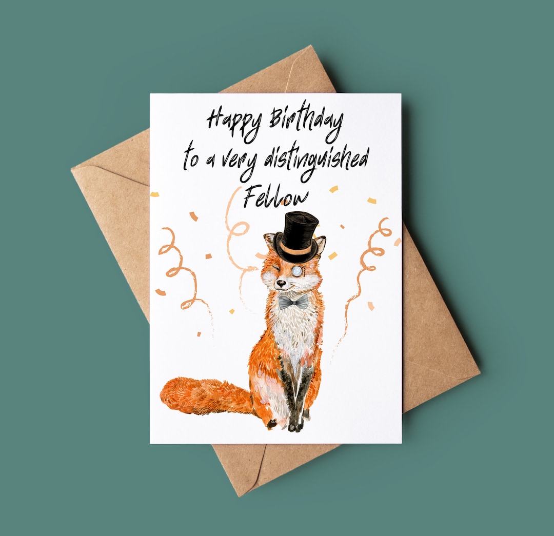 Happy Birthday to A Very Distinguished Fellow Birthday Card - Etsy