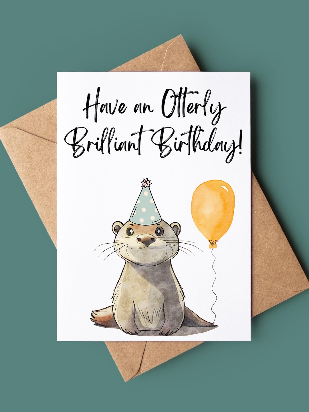 Otter Happy Birthday Card - Personalised Funny Have an Otterly ...