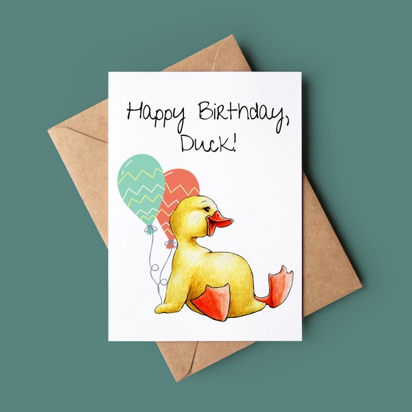 Funny Duck Birthday Card - Etsy